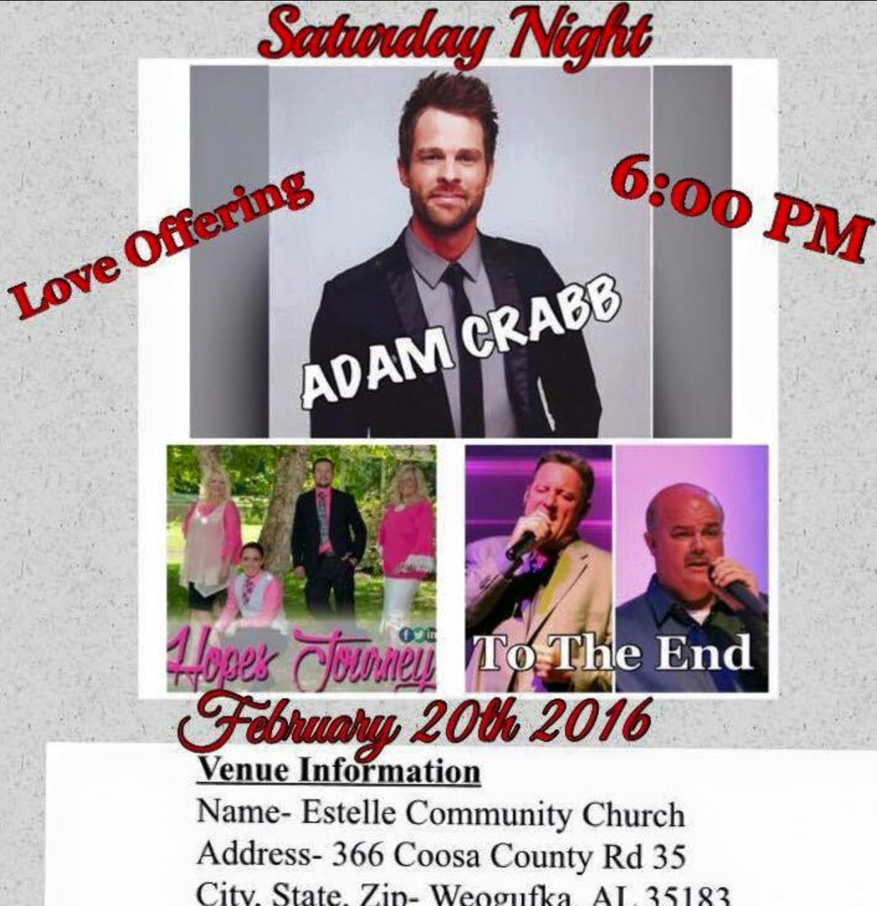 Adam Crabb coming to Alabama! - Southern Gospel News SGNScoops Digital