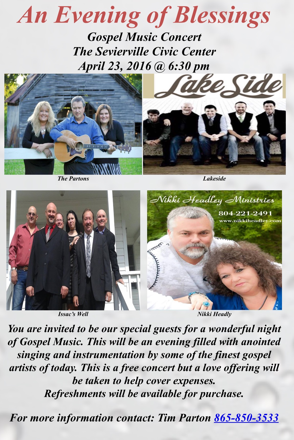 An Evening of Blessings... - Southern Gospel News SGNScoops Digital