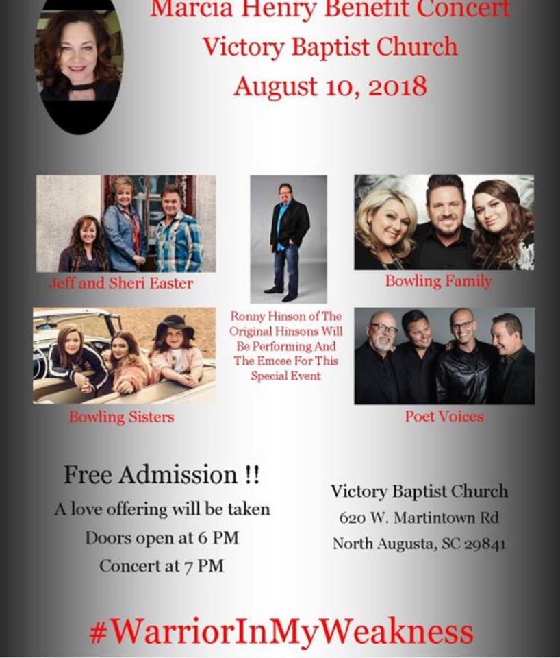 Benefit Concert Planned for Marcia Henry -Â August 10, 2018Â - Southern ...