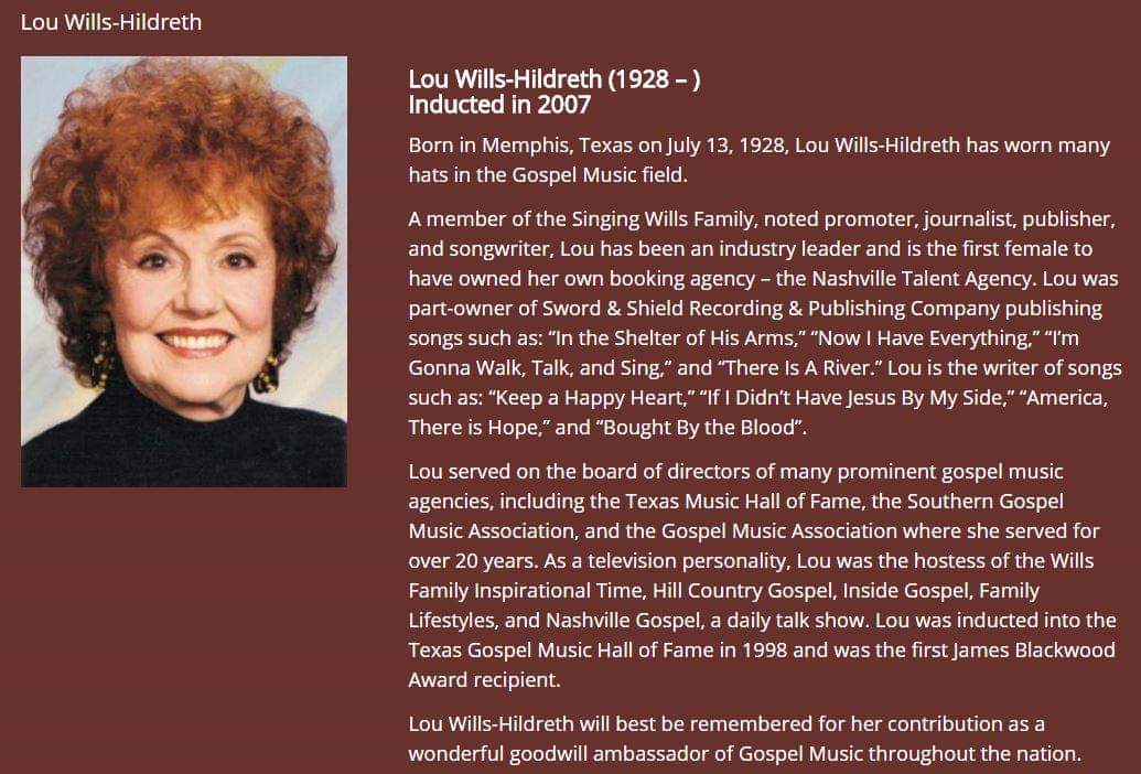 Pray for Lou Wills Hildreth and family - Southern Gospel News SGNScoops ...