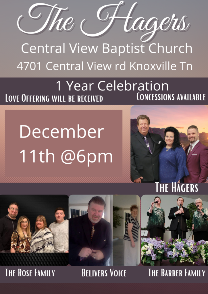 The Hagers 1 Year Anniversary Concert - Southern Gospel News SGNScoops ...